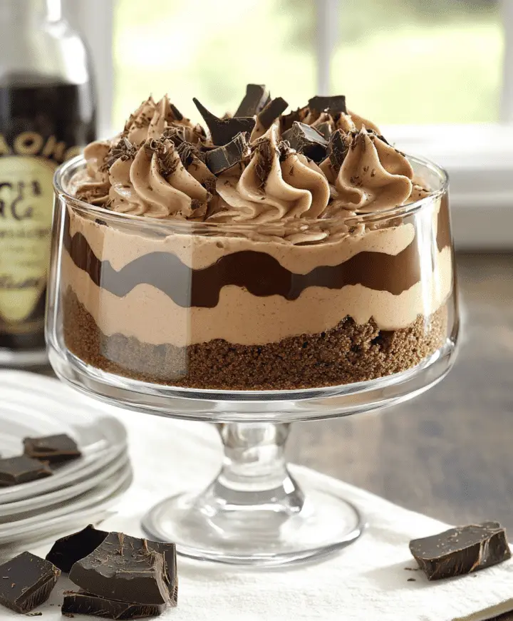 Bailey's Chocolate Cheesecake Trifle Recipe - katyrecipes.com