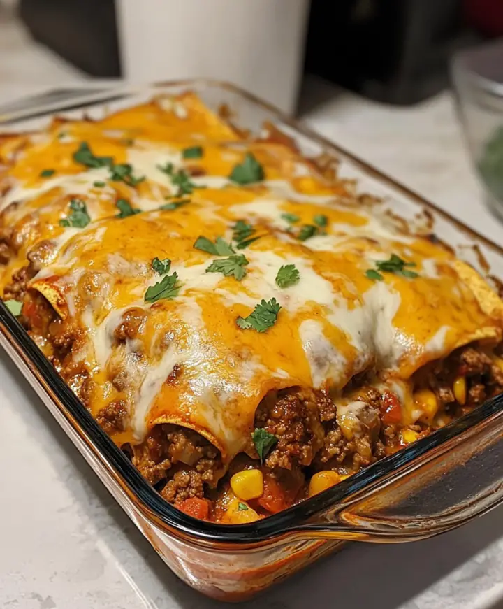 Beef Enchilada Casserole with Corn Tortillas Recipe - katyrecipes.com