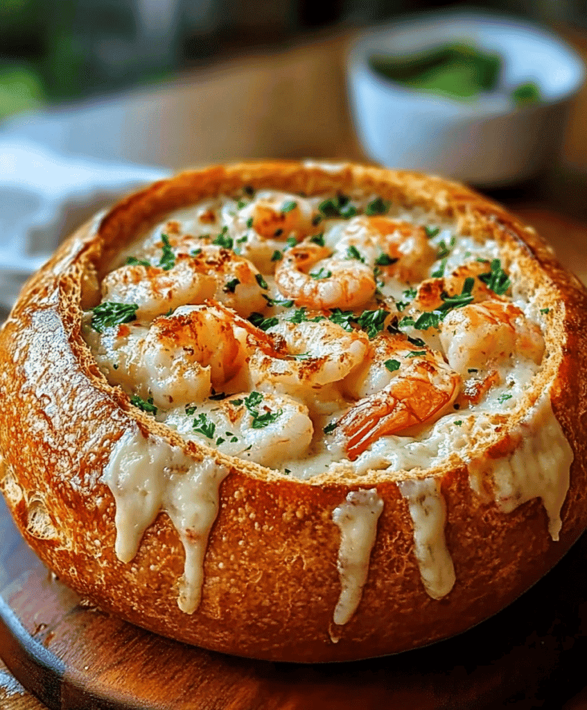 Stuffed Seafood Bread Bowl Recipe - katyrecipes.com