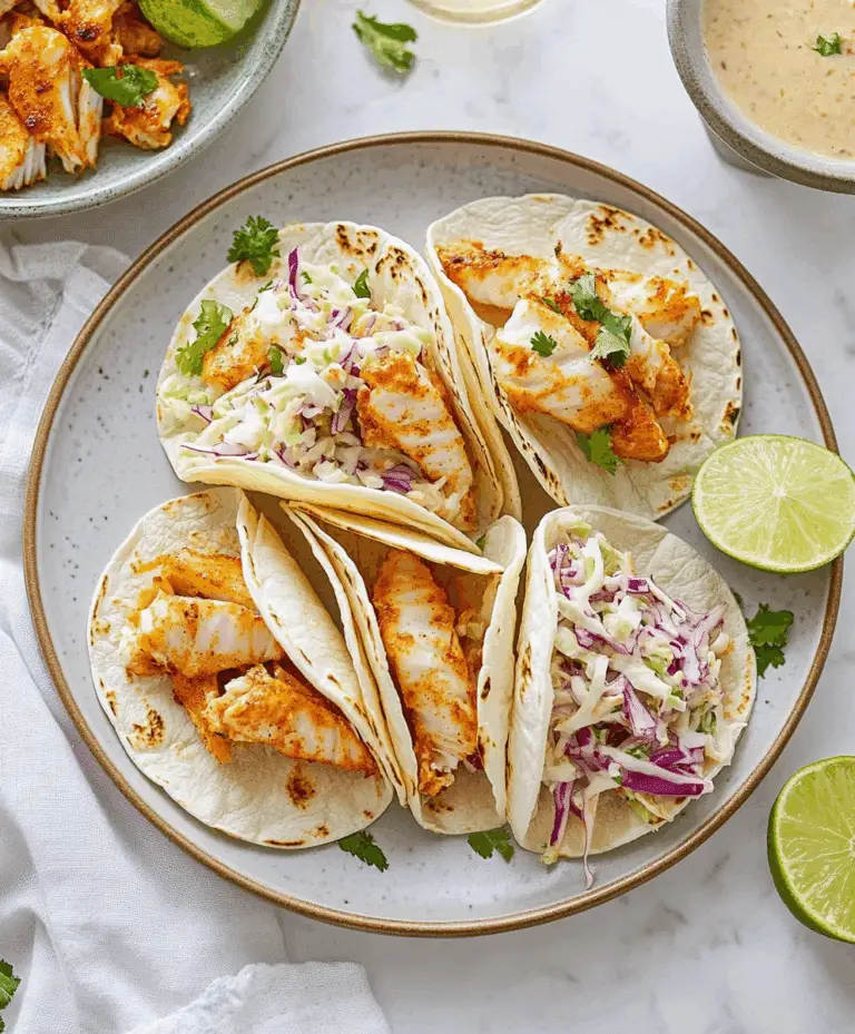 Summer Fish Tacos with Cabbage Slaw Seafood Recipe - katyrecipes.com
